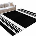 Black Striped Washable Area Rug 5 x 7 ft Modern Classic Stripe Rustic ...