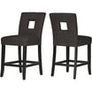 Weston Home Landen Linen Keyhole Counter Height Stool, Set of 2, Dark ...