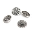 20 Pcs Zinc Metal Alloy Sewing Shank Buttons Round Antique Silver Color ...