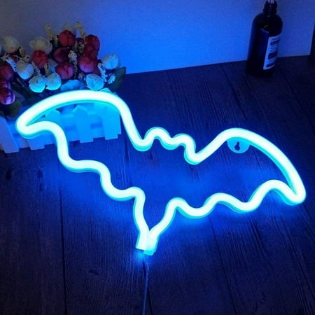 LED Bat Neon Lights Halloween Bat Shaped Neon Signs LED Neon Lights ...