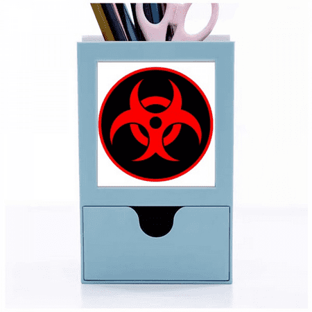 Red nuclear Checal Radiation Symbol Desk Supplies Organizer Pen Holder ...