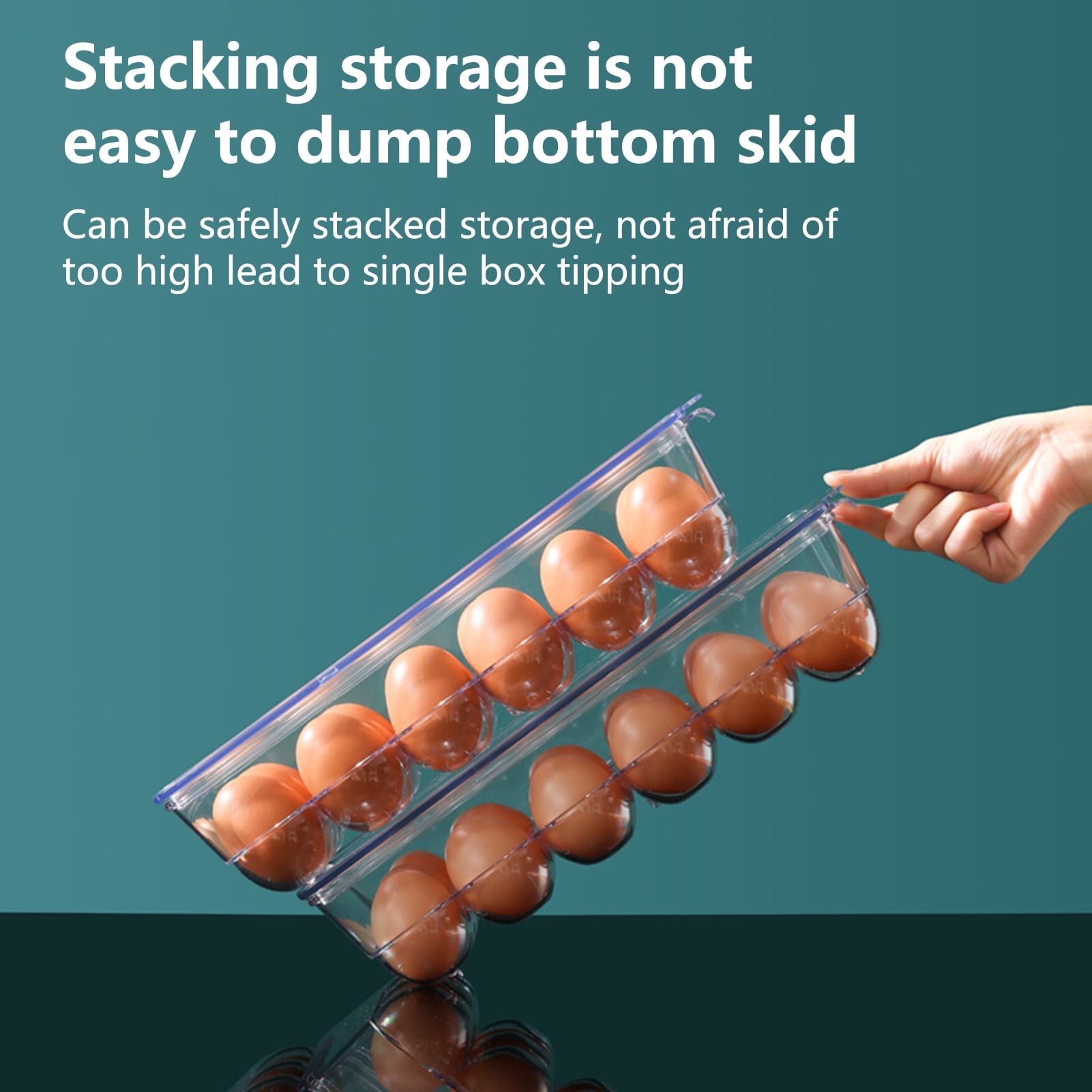 Waroomhouse Egg Tray Transparent Stackable Deepened 12/18 Grids Food ...