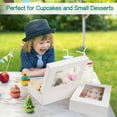 LotFancy 12 Count Cupcake Boxes, 13x10x3.5 Inches, White, with Window ...
