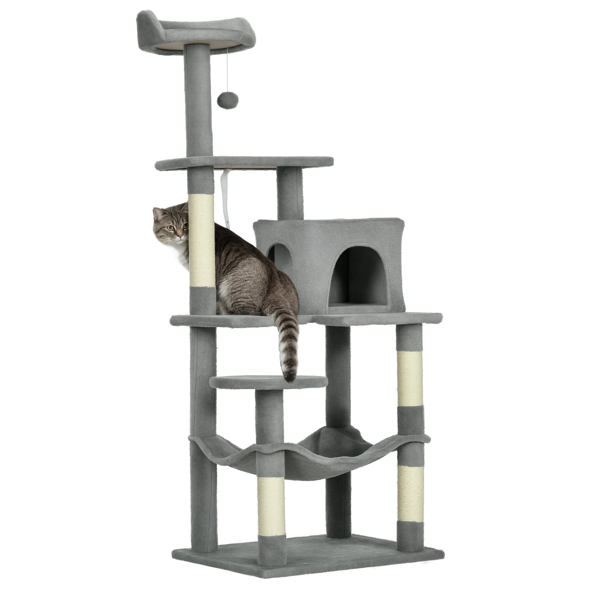 Click here for Pawhut 56 Cat Tree  Cat Tower With Condo  Hammock... prices