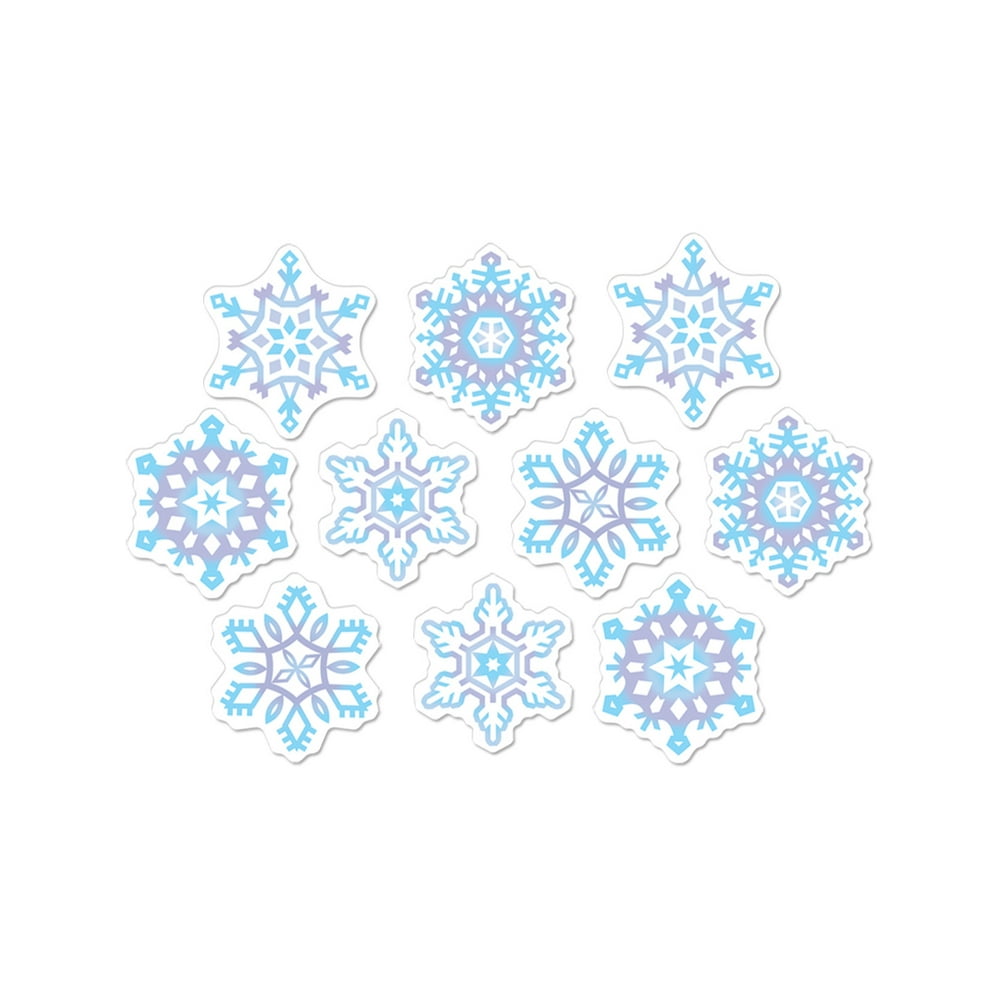 Set Of 10 Mini Snowflake Cutouts Christmas Holiday Party Decorations 4. ...