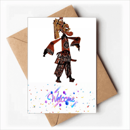 China Shadow Play Chinese Opera Welcome Back Greeting Cards Envelopes ...
