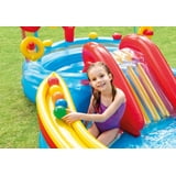 Intex Rainbow Ring Inflatable Play Center w/ Slide, 9'9 x 6'4 x 4'5 ...