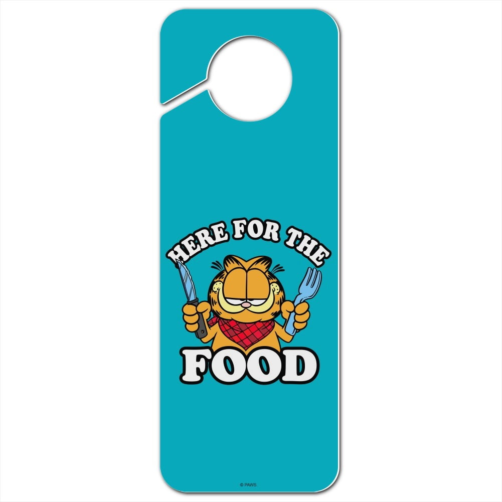 Garfield Here for the Food Plastic Door Knob Hanger Sign - Walmart.com