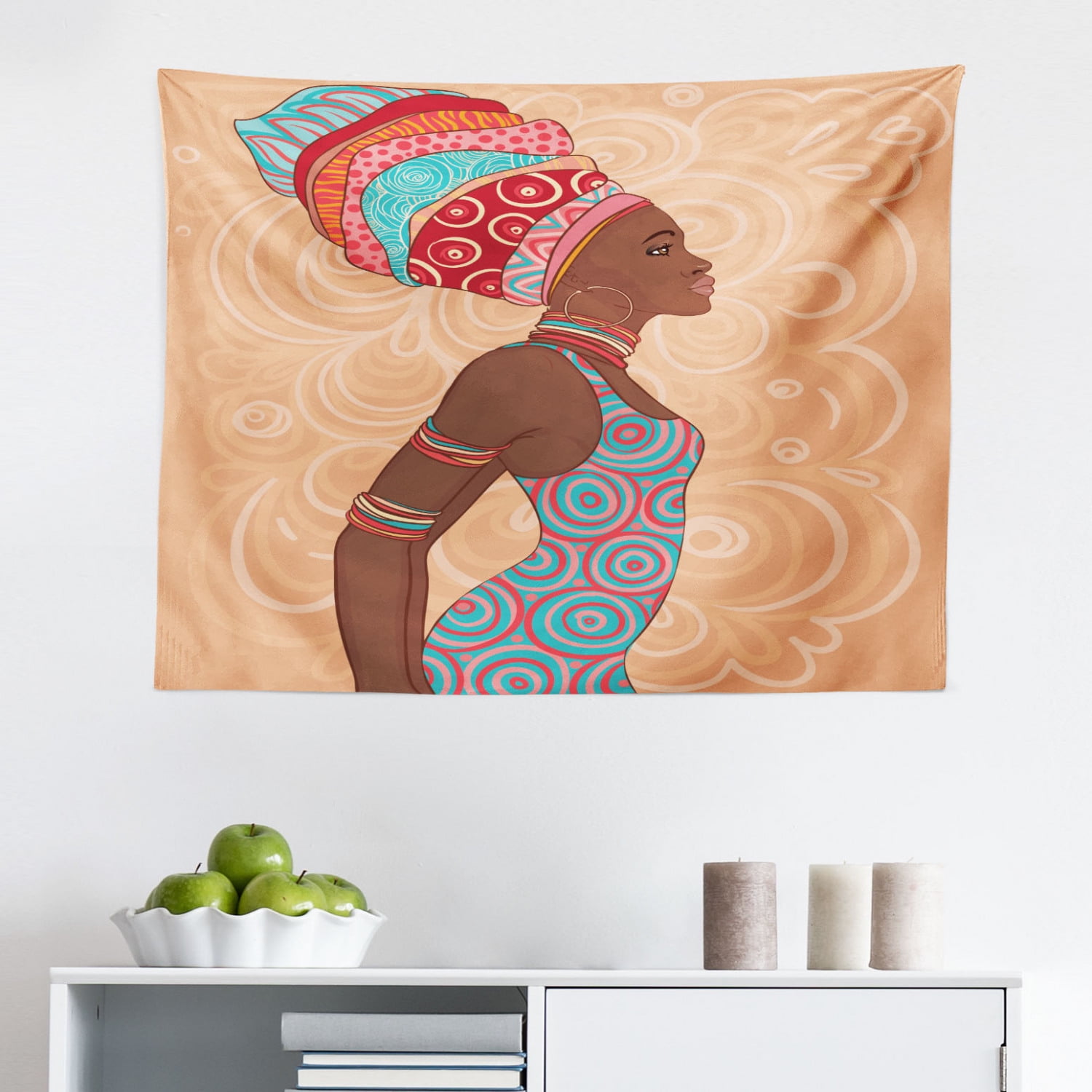 African Tapestry, Vintage Ladies in Local Traditional Dress with Jugs ...