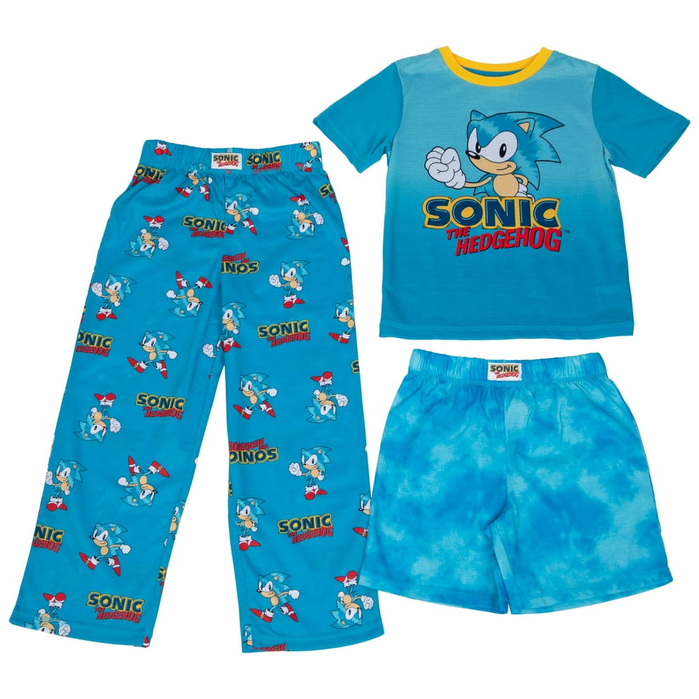 Sonic - Sonic The Hedgehog Boy's 3 Piece Pajama Set-Small (6-7 ...