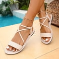 Gpaecead Women Wrap Strap Roman Flat Sandals Plus Size Thin Straps ...