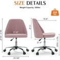 Armless Vanity Chair, Cute Comfy Office Desk Chair with Wheels, Modern ...