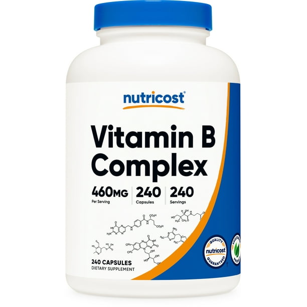 Nutricost High Potency Vitamin B Complex 460mg, 240 Capsules - Walmart.com