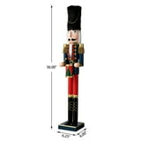 Glitzhome 36"H Large Christmas Vintage Wooden Nutcracker, Drummer in Red & Blue Uniform ...