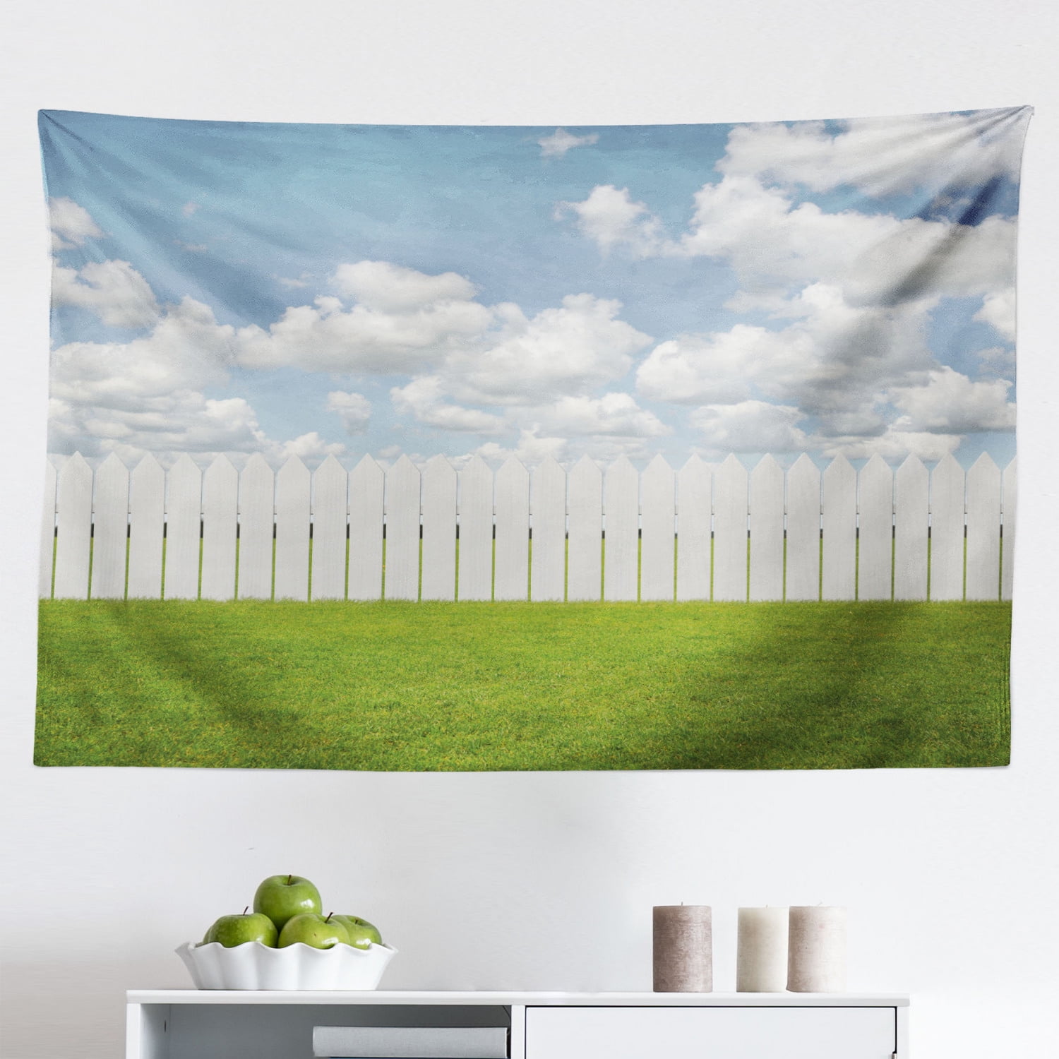 Farmland Tapestry, Tree of Life in Backyard of a Countryhouse with Sun ...