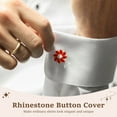 8Pcs Rhinestone Flower Button Cover Decorative Faux Crystal Shirt ...