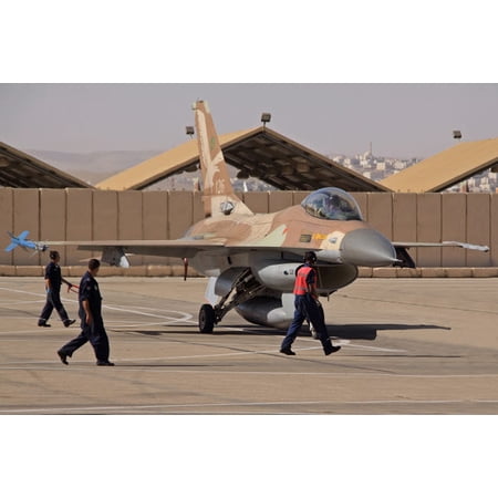 An F-16A Netz of the Israeli Air Force under inspection before take-off ...