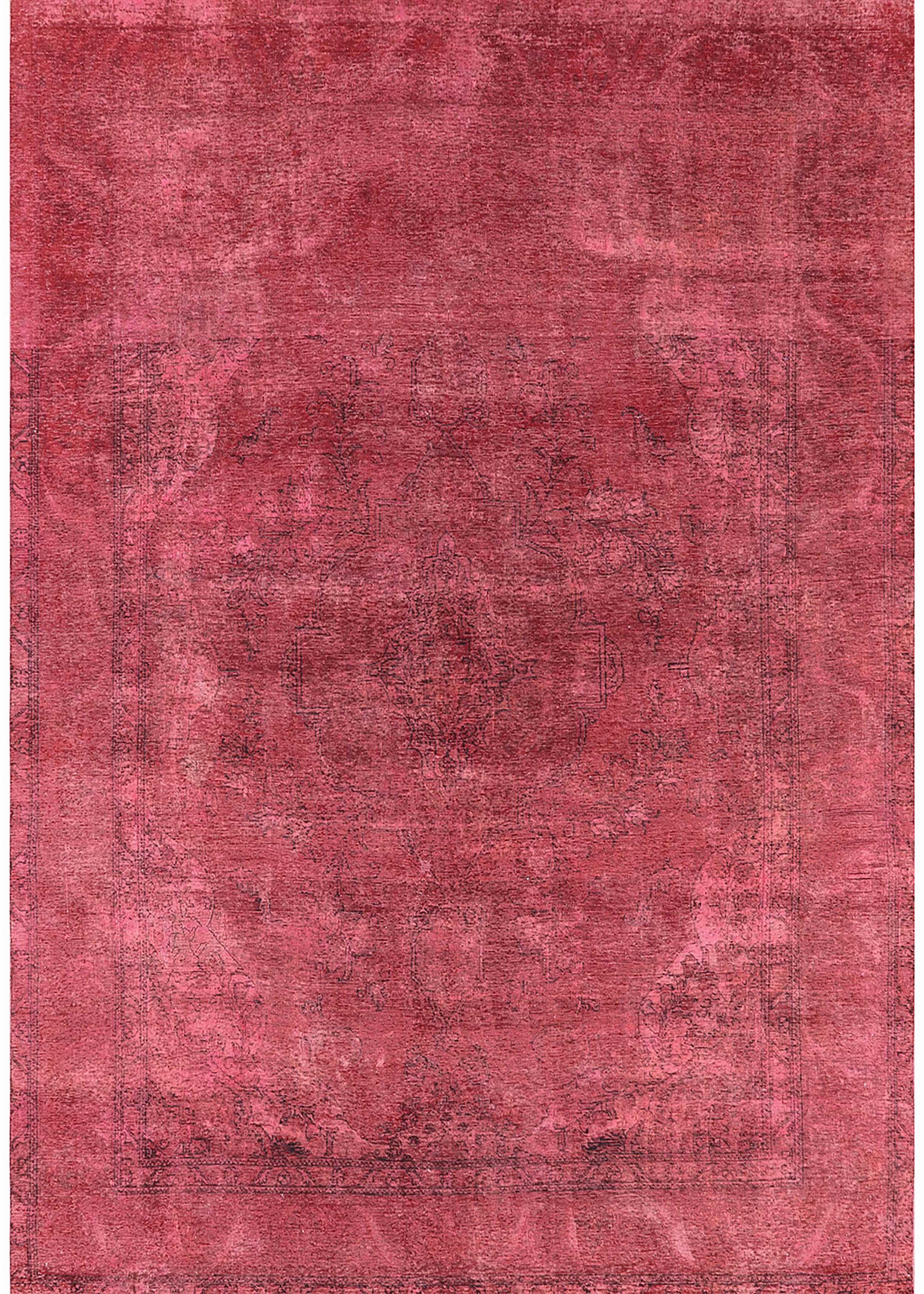 Ahgly Company Indoor Rectangle Mid-Century Modern Red Oriental Area ...