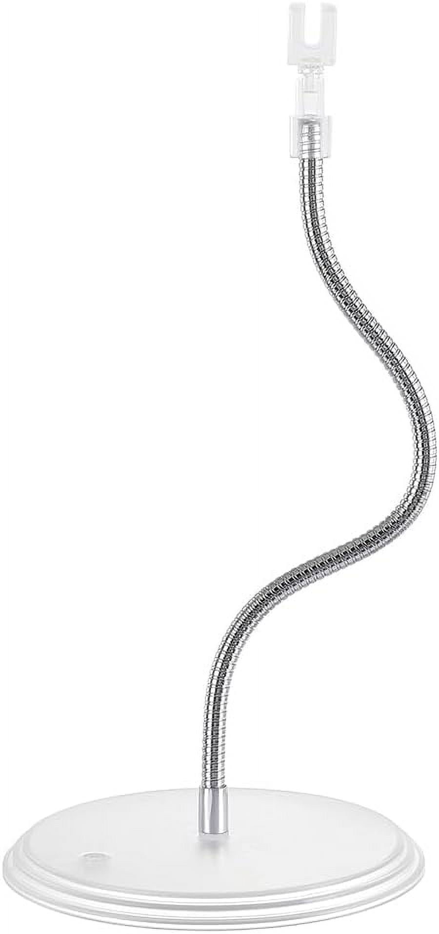 Clear Action Figure Stand Round Plastic Base with Metal Flexible Snake ...