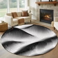 8ft Round Rug Abstract Mountain Area Rugs for Living Room Bedroom ...