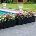 Senfot 36x9x9 Inch Small Black Metal Raised Garden Planter Box for ...