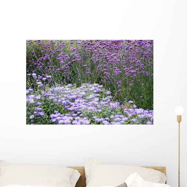 Purple Flowers Wall Mural by Wallmonkeys Peel and Stick Graphic (36 in ...