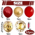 32pcs Dark Red and Metallic Gold Balloon Set - Perfect for Christmas ...