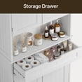 66"H Bathroom Cabinet Storage, Noelse Freestanding Linen Cabinet with ...