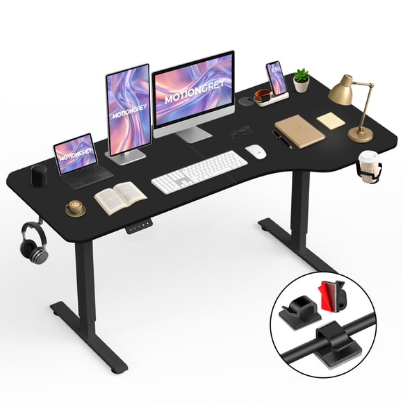 MotionGrey - Ergo2 XL Adjustable Right L-Shaped Electric Standing Desk ...