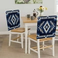 Abstract Ethnic Style Pattern Chair Back Covers Set of 4, Retro Blue ...