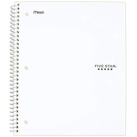 Five Star Spiral Notebook, 3 Subject, Wide Ruled Paper, 150 Sheets, 10 ...