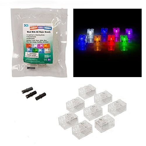 SCS Direct Light Up Building Bricks (2x3) - Multicolor for Each Brick ...