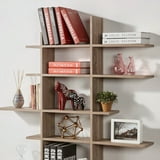 Danya B Five Level Asymmetric Modern Floating Cubby Wall Shelf with 30 ...