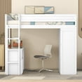 Free Shipping! Euroco Wood Twin Size Loft Bed with Desk and Wardrobe ...