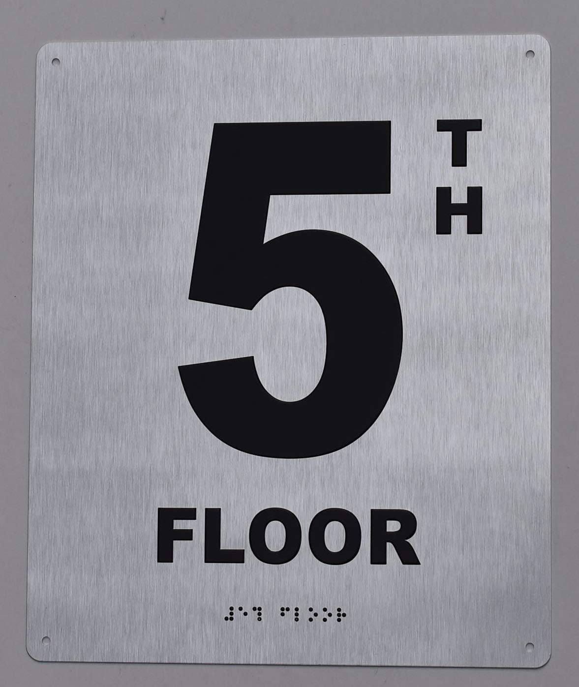 5TH Floor Sign- Floor Number Sign- Tactile Touch Braille Sign ...