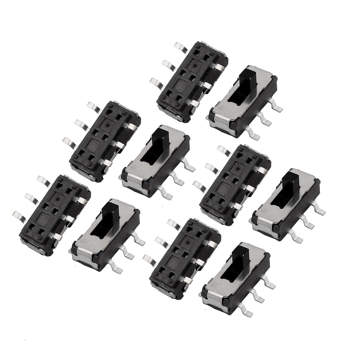 10pcs 2 Position 6p 2p2t Smt Smd Self Locking Dvd Slide Switch 9x3x3mm