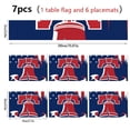 7 Piece Linen Table Runner and Placemats Set, Liberty Bell Flag Banner ...
