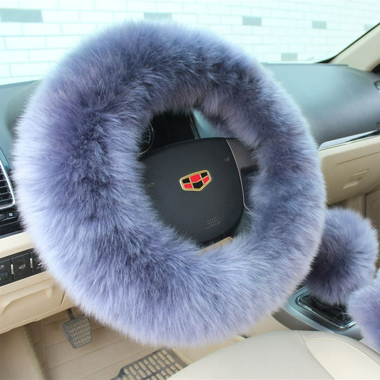 Universal Car Plush Fuzzy Steering Wheel Cover Wool Fur