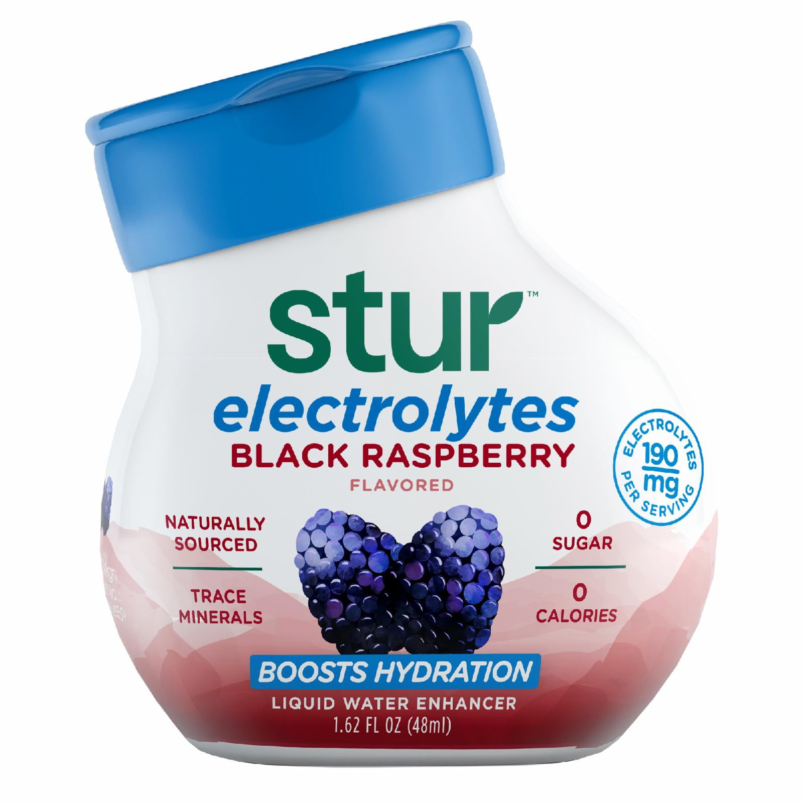 Stur Electrolytes Black Raspberry, Liquid Water Enhancer, On-the-Go, 1 ...