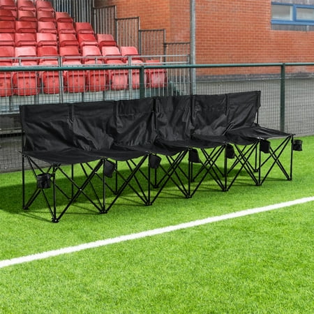 Topcobe Outdoor 6 Person Folding Bench, Portable Team Sport Seat ...