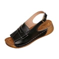 Wedge Sandals Wedge Heel Design Design Peep Toe Design Solid Plain ...