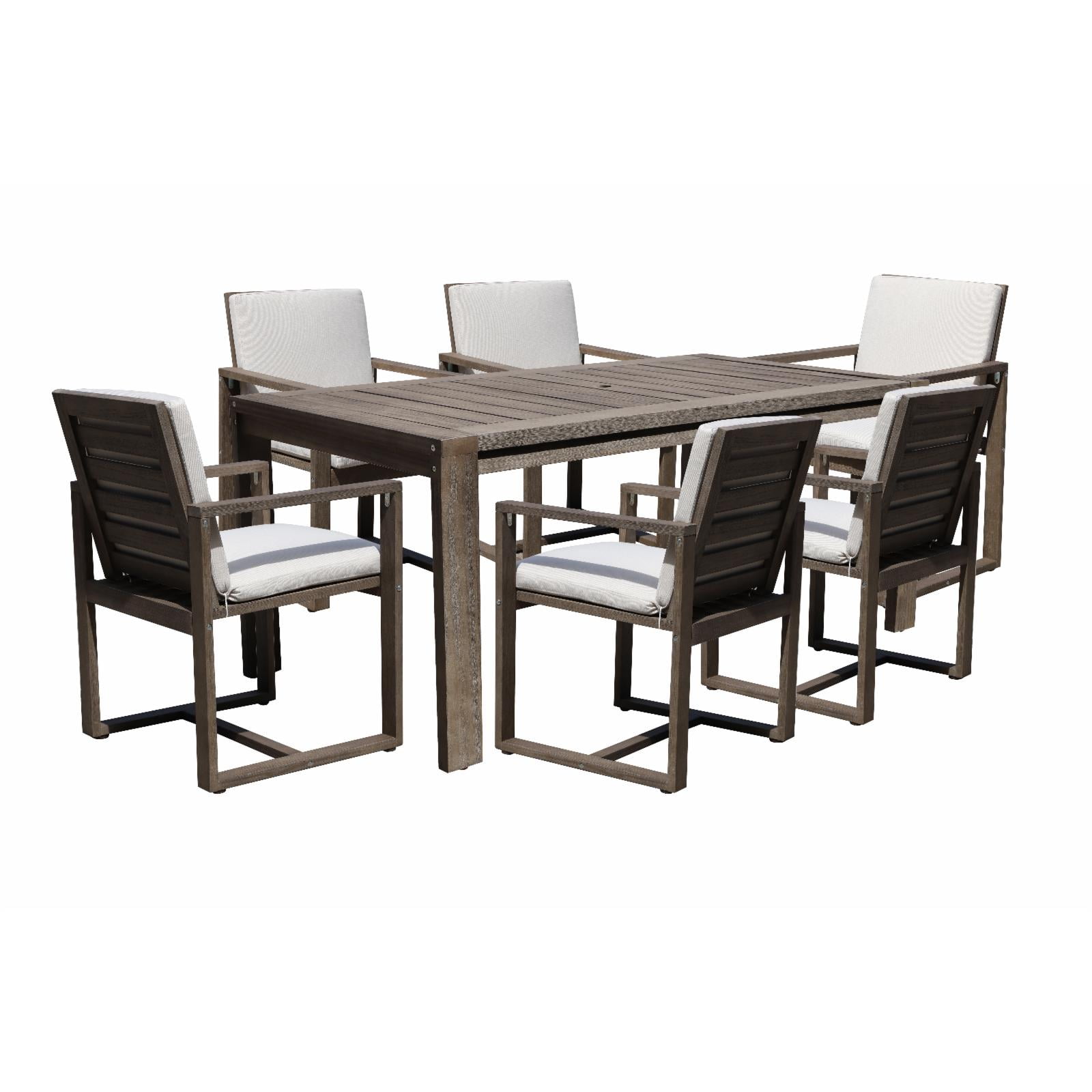 Pangea Home Harbor 7 Piece Wooden Patio Dining Set - Walmart.com