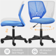 Smile Mart Adjustable Armless Mesh Office Chair for Home Office, Blue ...