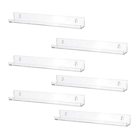 6pcs Office Floating Shelves Clear Acrylic Thick Display Ledge Wall ...