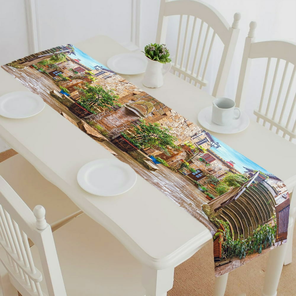 ABPHQTO Alley Italian Old Town Tuscany Italy Table Runner Placemat ...