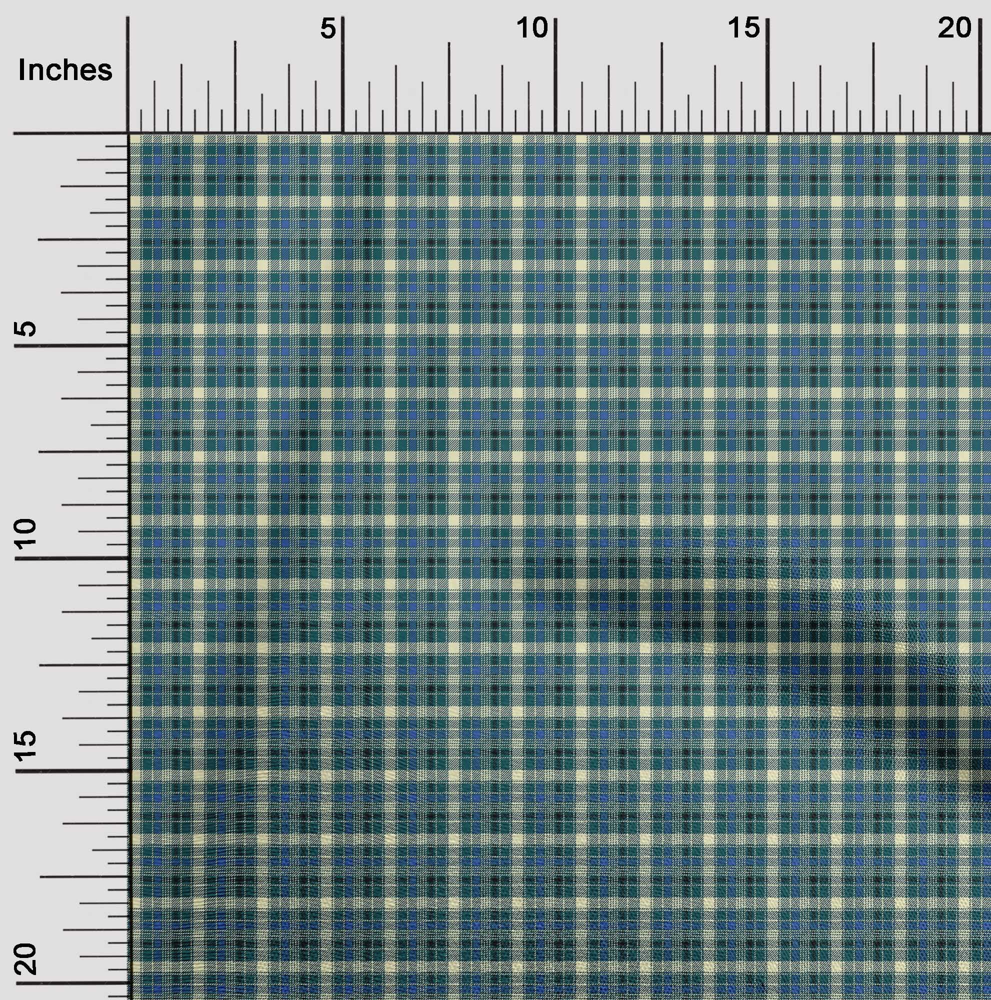 oneOone Organic Cotton Poplin Twill Fabric Tartan Check Print Fabric By ...