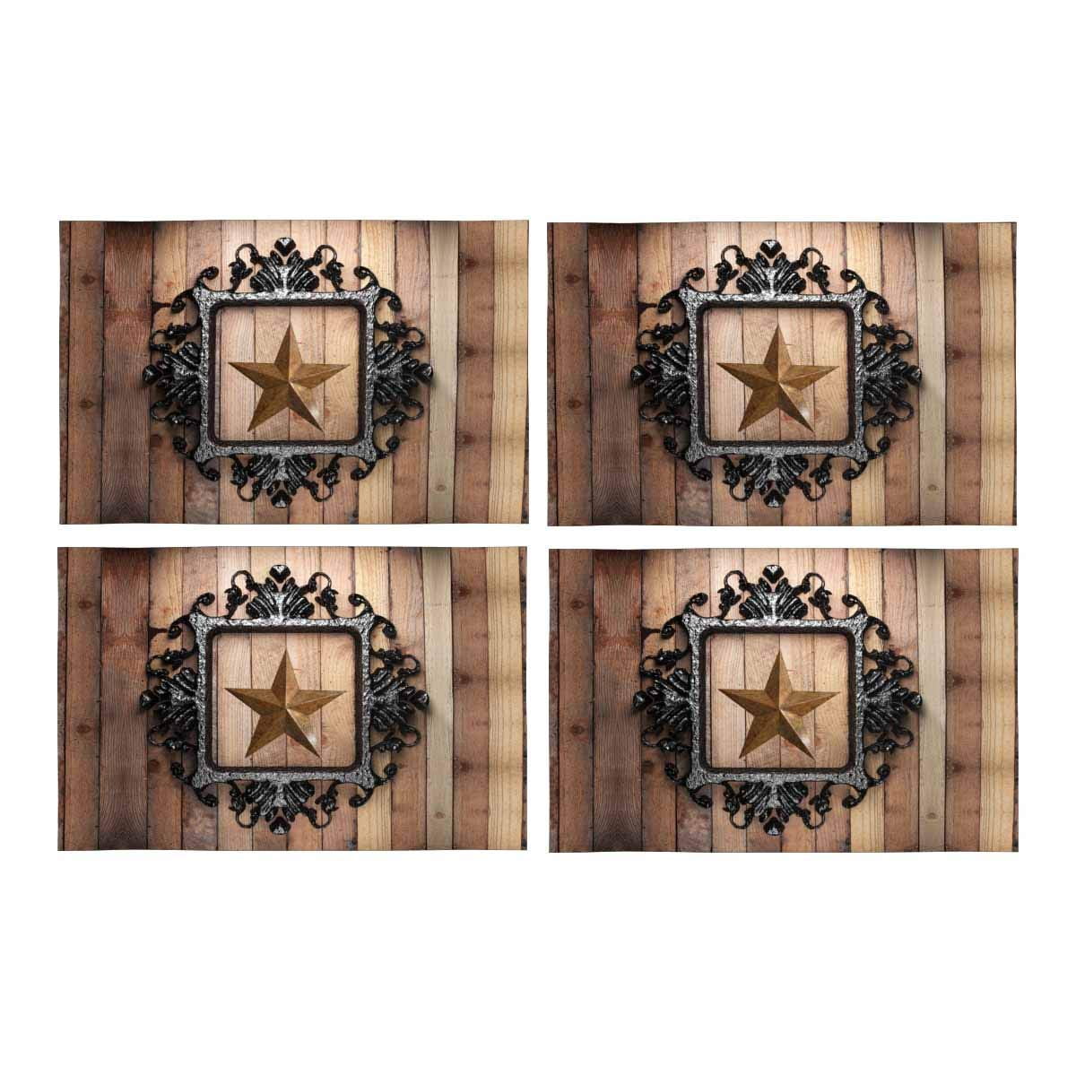 MKHERT Western Texas Star with Vintage Iron Frame On Wooden Wall ...