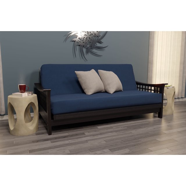 Trelli Wood Full Size Futon Package with Merlin Mattress, Cover and ...