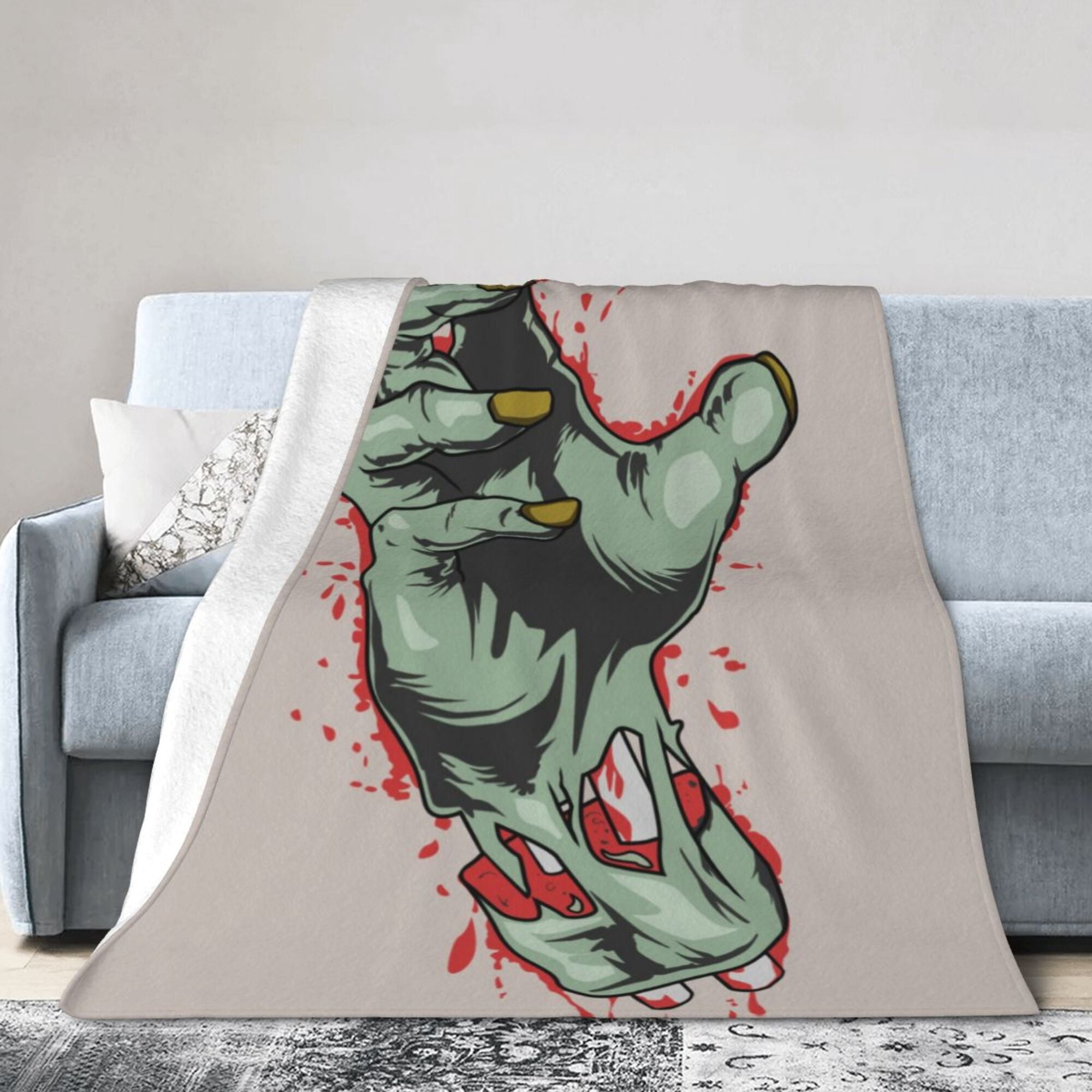 ZICANCN Hand Zombie Blood Anti-Pilling Flannel Bed Throw Blankets ...