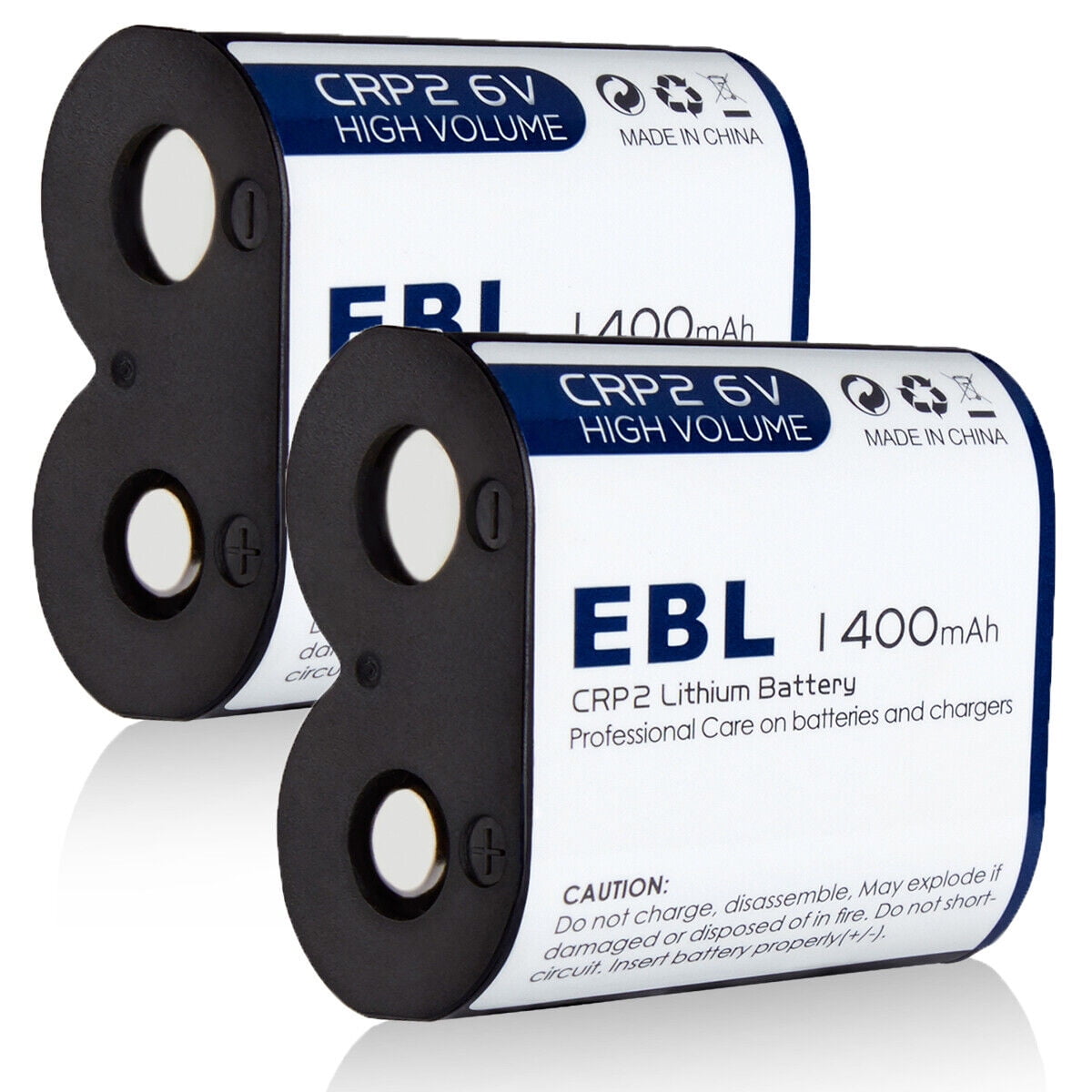 EBL 2 Pack CR-P2 Batteries, 6V 1400mAh Lithium Photo Battery Replaces ...